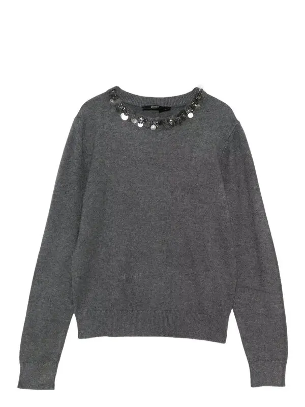 Seventy Sequin-embellished Fine Knit Sweater - Grey