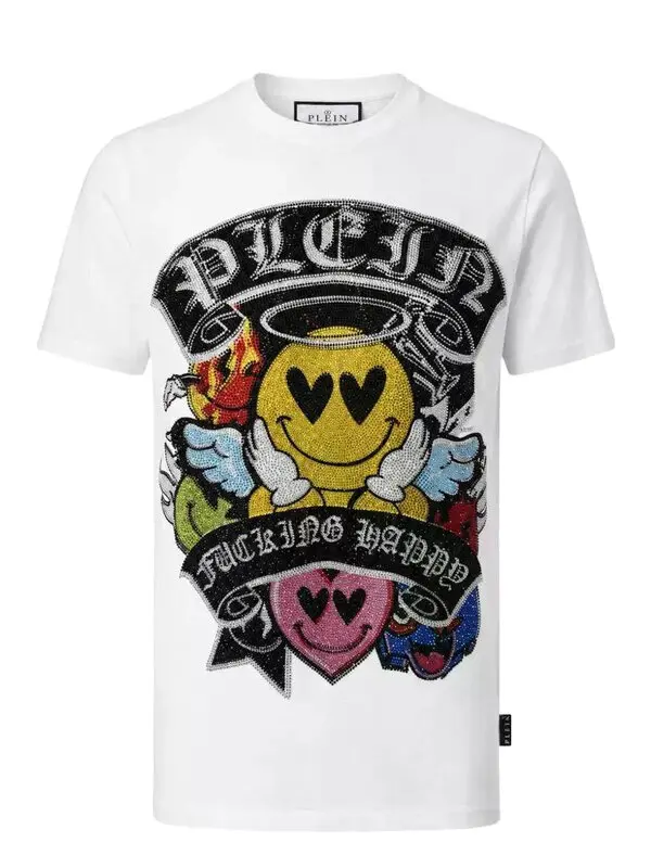 Philipp Plein Jersey T-shirt Plein Smile - White