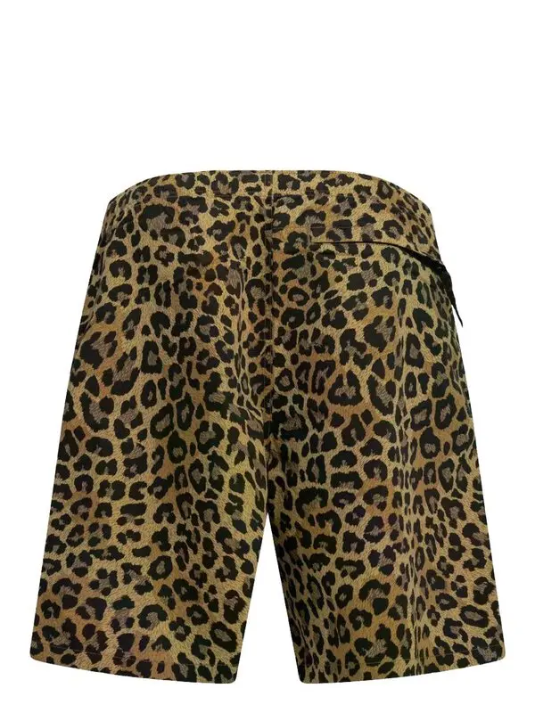 Kapital Leopard-print Belted Shorts - Brown