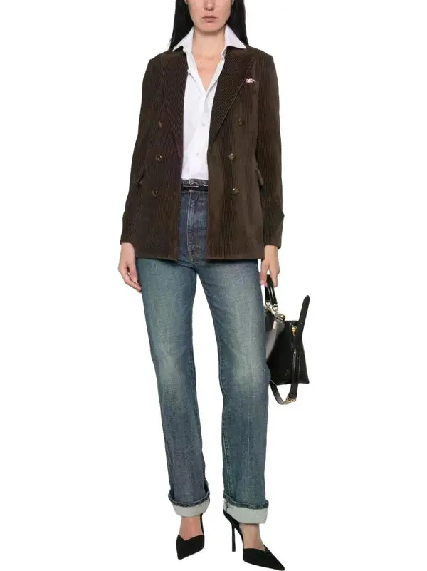 CIRCOLO 1901 Double-breasted Corduroy Jacket - Brown