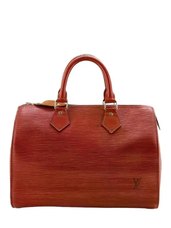 LOUIS VUITTON Speedy Handbag Epi Leather Satchel - Brown