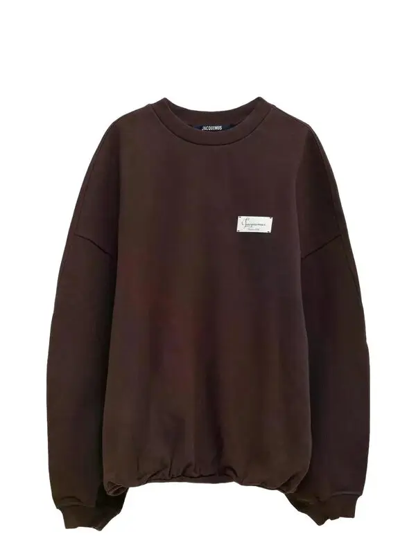 Jacquemus Ruban Logo-patch Drop-shoulder Sweatshirt - Brown