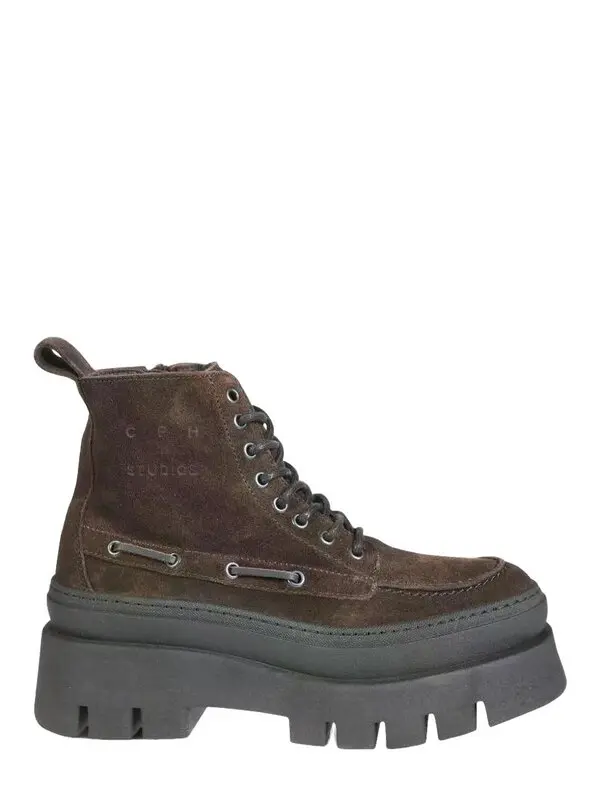 SUMMERY COPENHAGEN Suede Chunky-sole Boots - Brown
