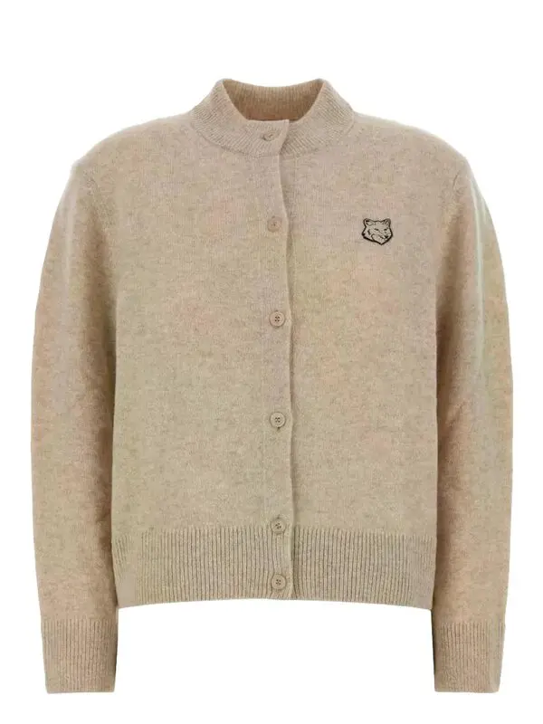Maison Kitsuné Fox Head Wool Cardigan - Neutrals