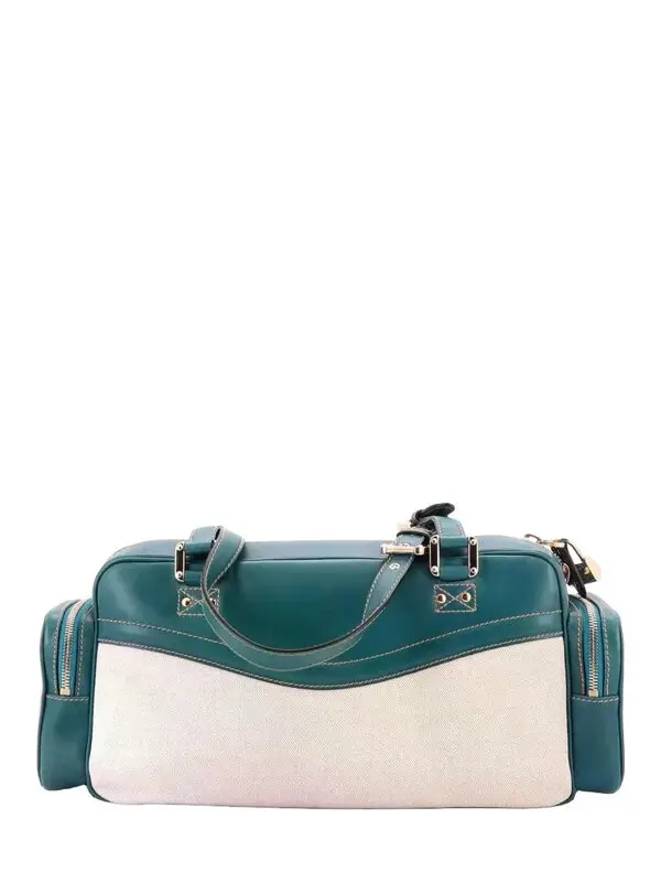 Gucci Multipocket Leather And Canvas East West Shoulder Bag - Green