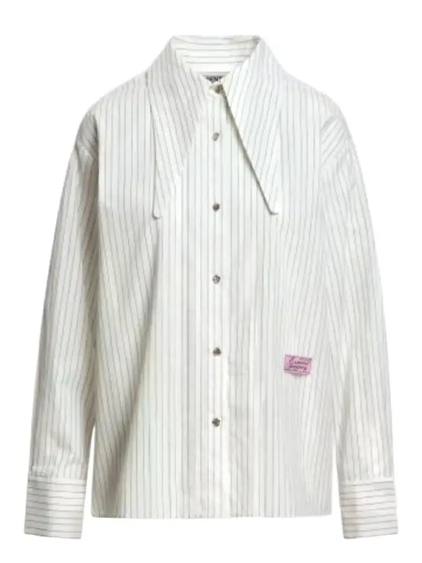 Essentiel Antwerp Pinstripe Pattern Pointed-collar Shirt - White