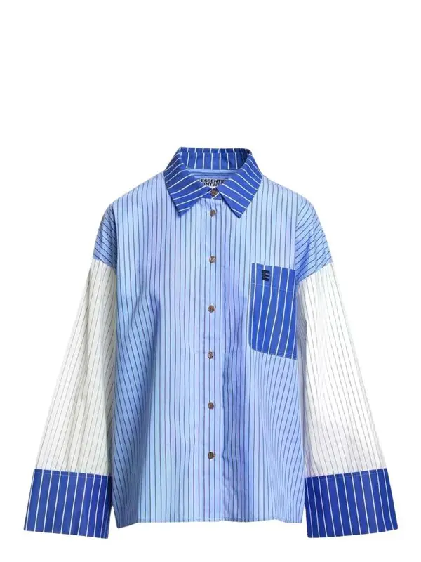 Essentiel Antwerp Striped Panelled Shirt - Blue