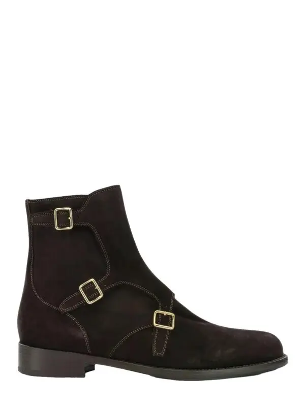 MARETTO Buckle-detail Ankle Boots - Brown
