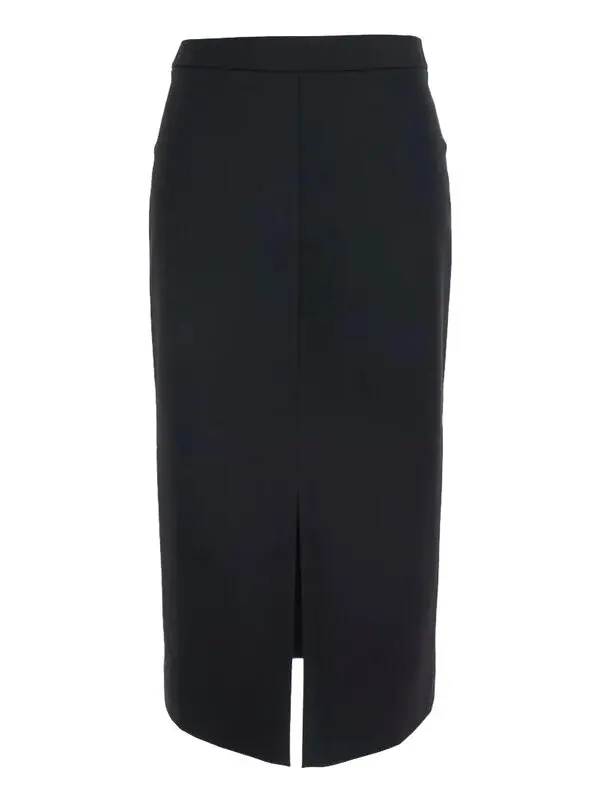 JUCCA Front-slit Pencil Midi Skirt - Black