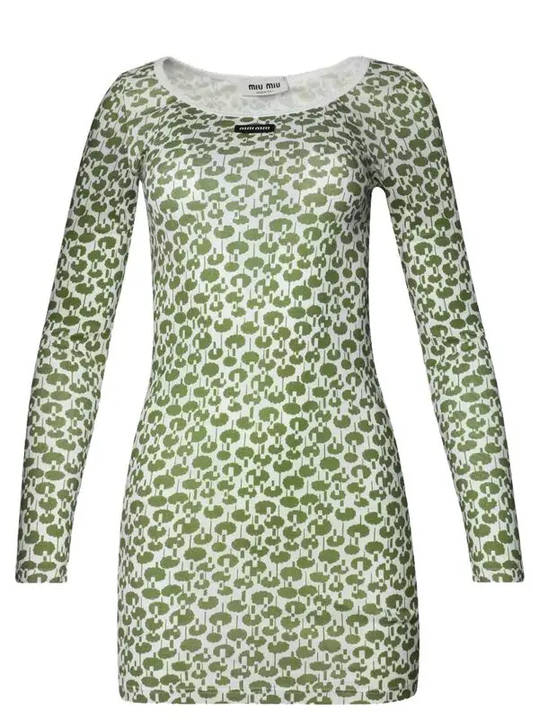 Miu Miu Costina Flowers Dress - Neutrals