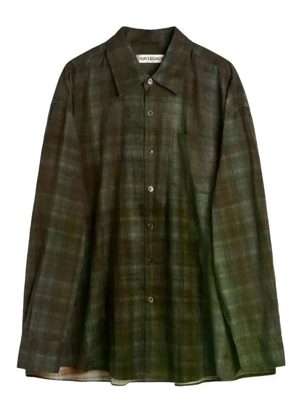 Our Legacy Borrowed Check-print Shirt - Brown