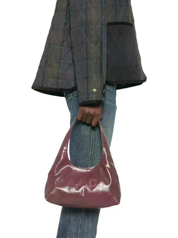 A.p.c. Logo-print Patent-finish Tote Bag - Purple