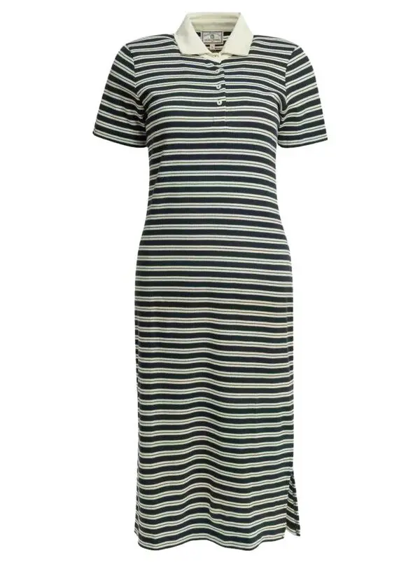 INES DE LA FRESSANGE PARIS Striped Polo-collar Dress - Blue