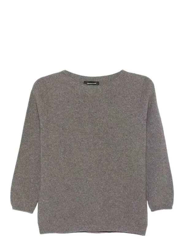 Fabiana Filippi Fine-knit Three-quarter Sleeve Sweatshirt - Grey