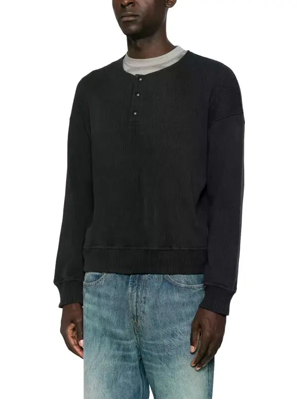 Our Legacy Ribbed Henley Sweater - Blue
