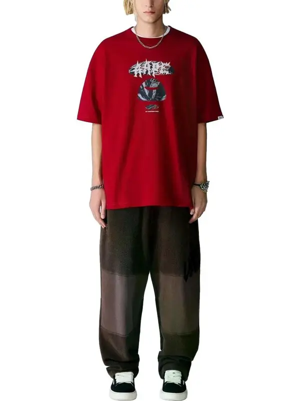 AAPE BY *A BATHING APE Moonface Graphic T-shirt - Red