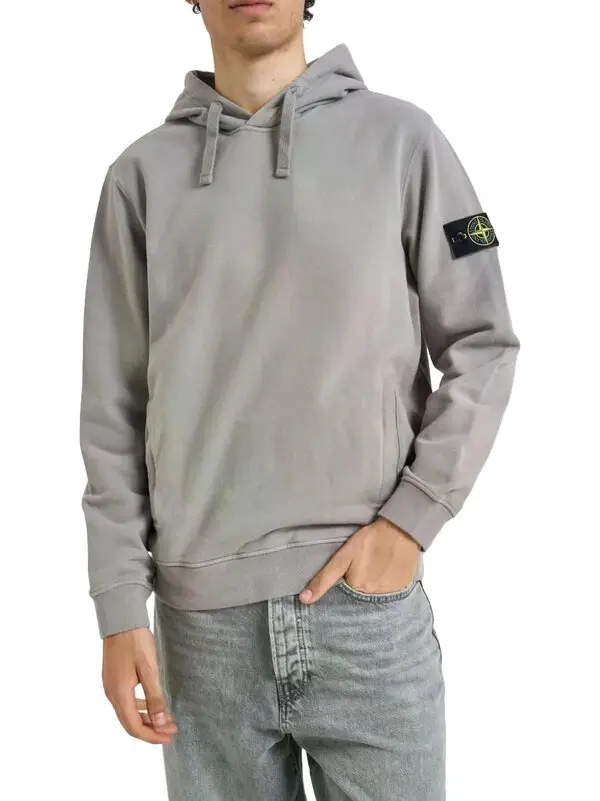 Stone Island 6100048 Brushed Organic Cotton Fleece Sweatshirt - Grey