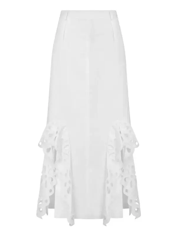 Moschino Broderie-anglaise Maxi Skirt - White