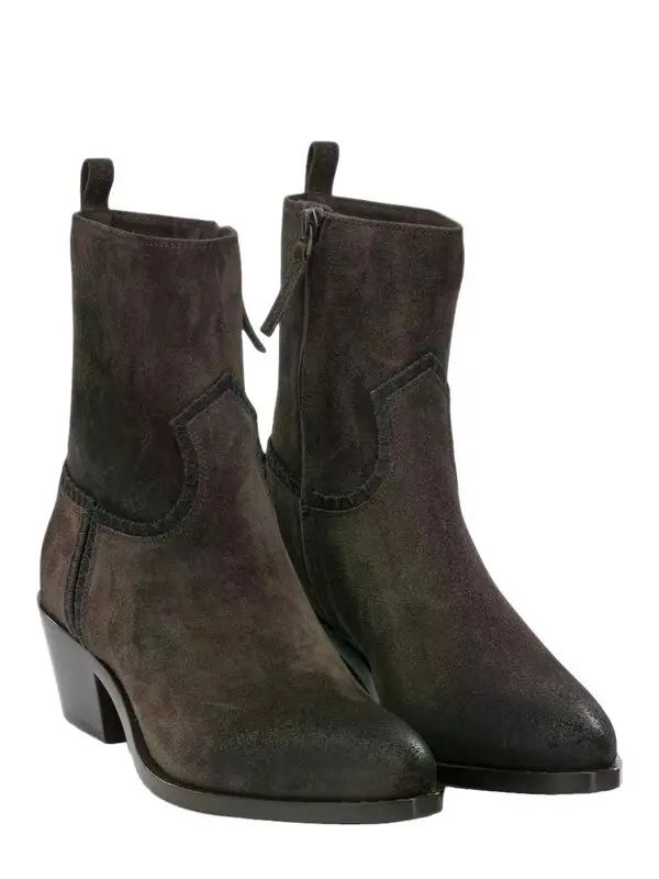 Sartore Suede Western-style Ankle Boots - Brown