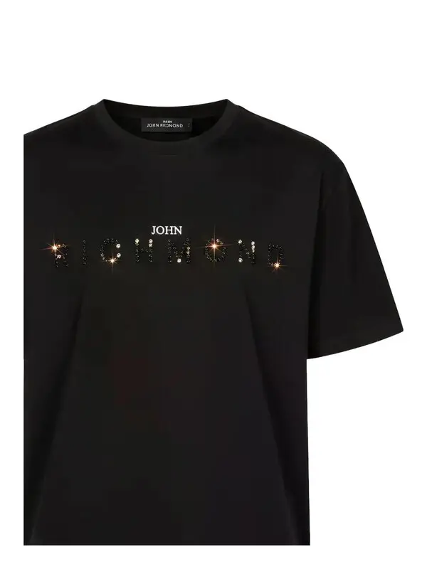 John Richmond Crystal-embellished Logo-print T-shirt - Black