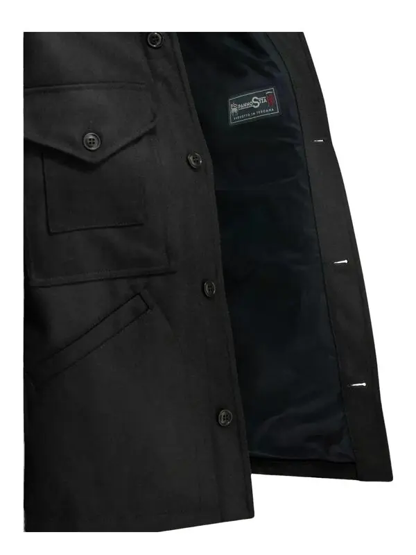 CECCARELLI Wool Pocket-detail Overshirt - Blue