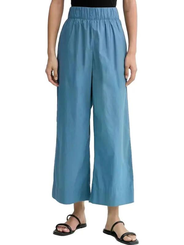 Marc O'polo Elasticated-waist Wide-leg Trousers - Blue