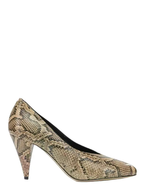 Casadei Snake-effect Leather Pumps - Neutrals