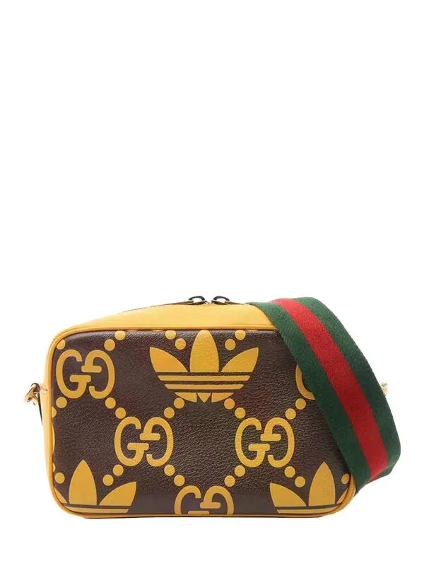 Gucci Adidas Small Gg Calfskin Cross Body Bag - Brown