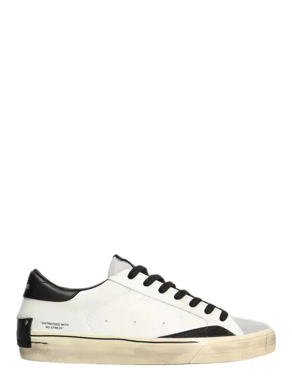 CRIME LONDON Distressed 2.0 Leather Sneakers - White