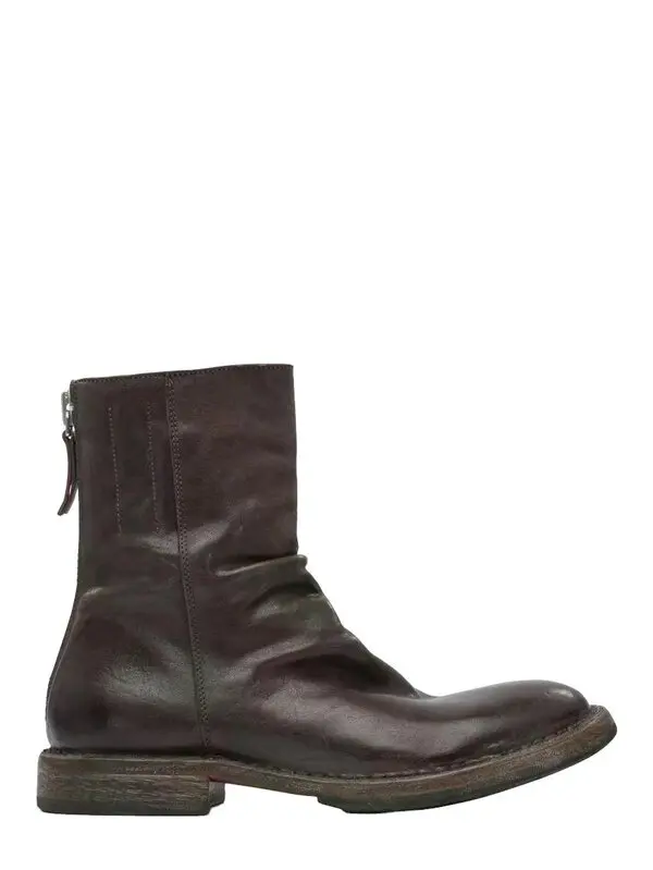 Moma Minsk Leather Ankle Boots - Brown