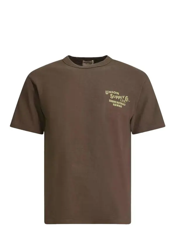 SUN SURF Logo-print Cotton T-shirt - Brown