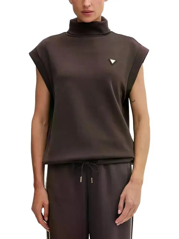 Guess Logo-plaque Sleeveless Top - Brown