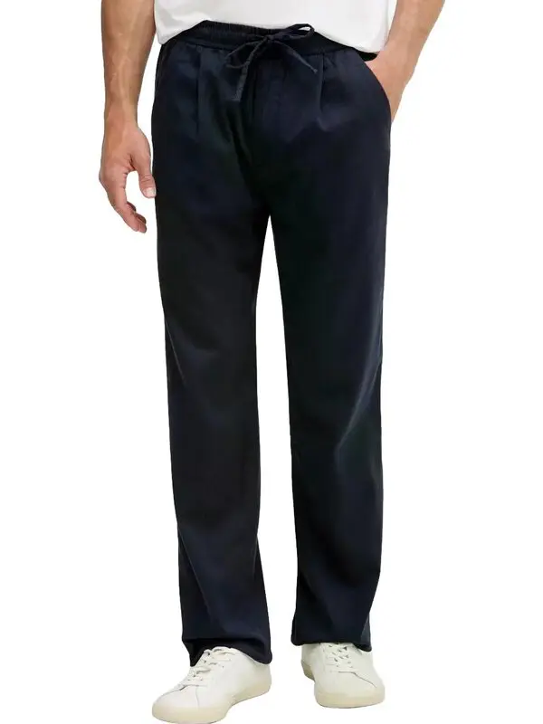 Guess Drawstring-waist Pleated Trousers - Blue
