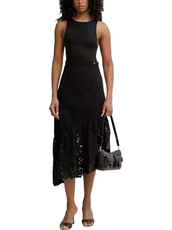 Guess Ruffled Lace Skirt - Black