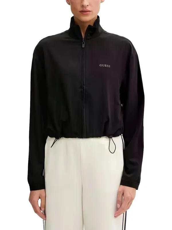 Guess Logo-print Drawstring Jacket - Black