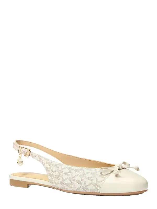 Michael Kors Piper Signature Logo Slingback Ballet Flats - Neutrals
