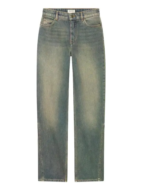 Zadig&Voltaire Cotton High Waist Regular Fit Jeans - Blue