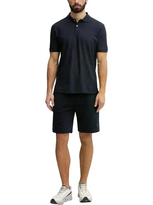 Guess Jacquard-logo Polo Shirt - Blue