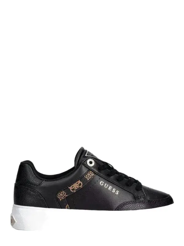 Guess Logo-print Panelled Sneakers - Black