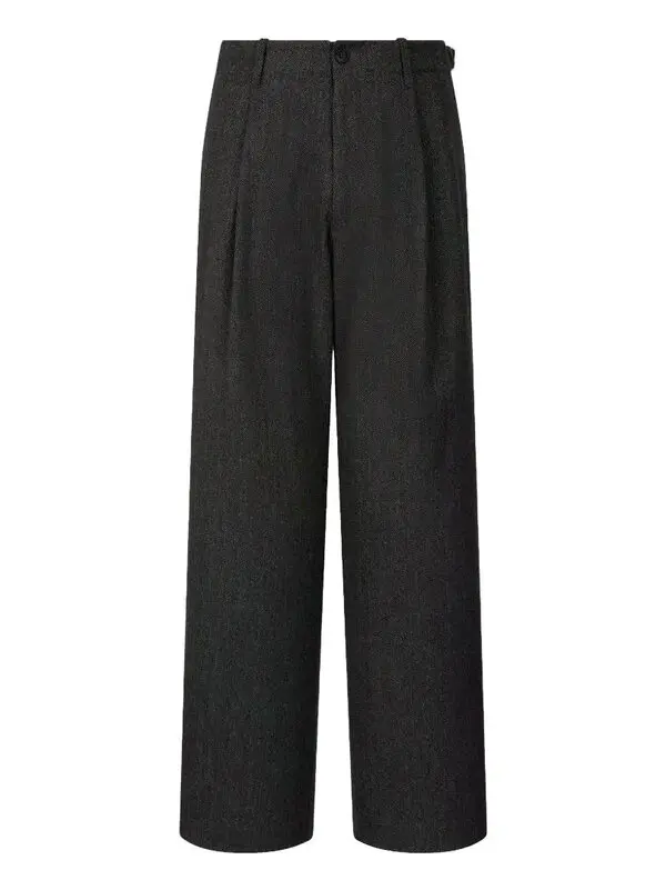 STUDIO TOMBOY Herringbone Pleated Trousers - Grey