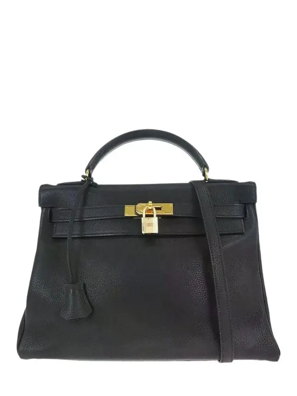 Hermès 1996 Togo Kelly 32 Tote Bag - Black