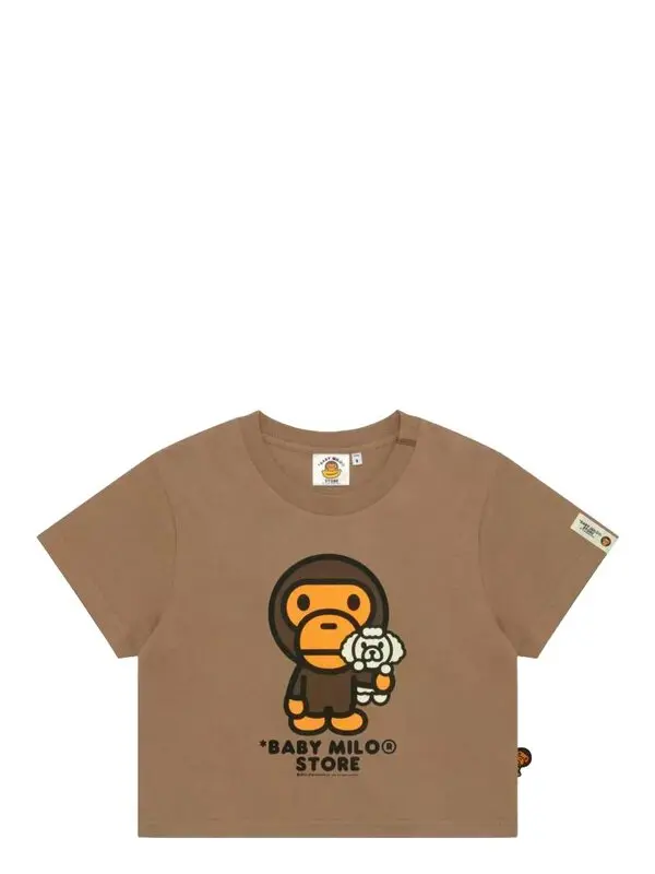A BATHING APE Baby Milo® Store * Graphic Print Cropped T-shirt - Neutrals
