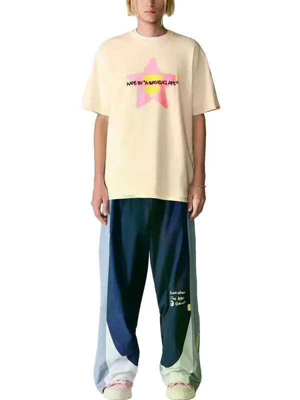 AAPE BY *A BATHING APE Aapeunvs Moonface Graphic-print T-shirt - Blue