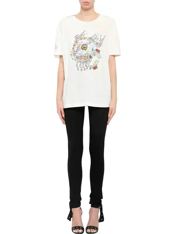 Givenchy Crew Neck Printed T-shirt - Neutrals