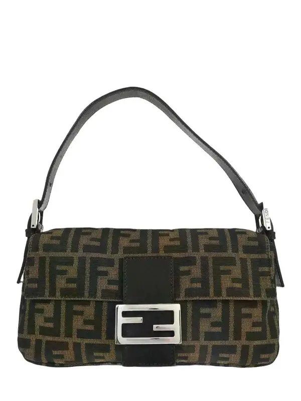 Fendi 2000 Baguette Zucca Shoulder Bag - Black