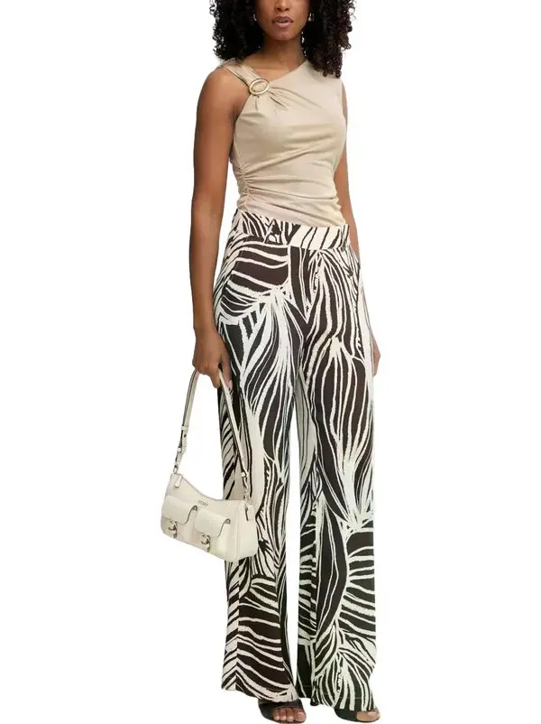 Guess Viscose Printed Trousers - Brown