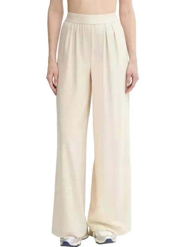 Guess Logo-waistband Pleated Trousers - Neutrals