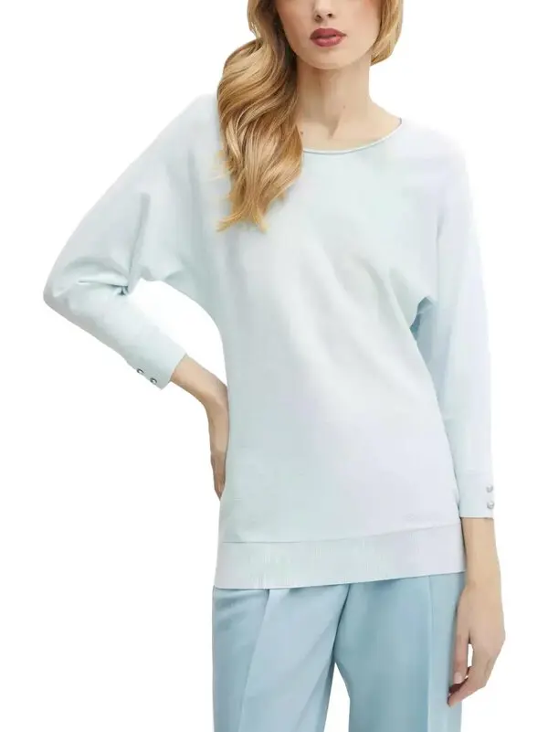 Guess Batwing-sleeve Button-cuff Pullover - Blue