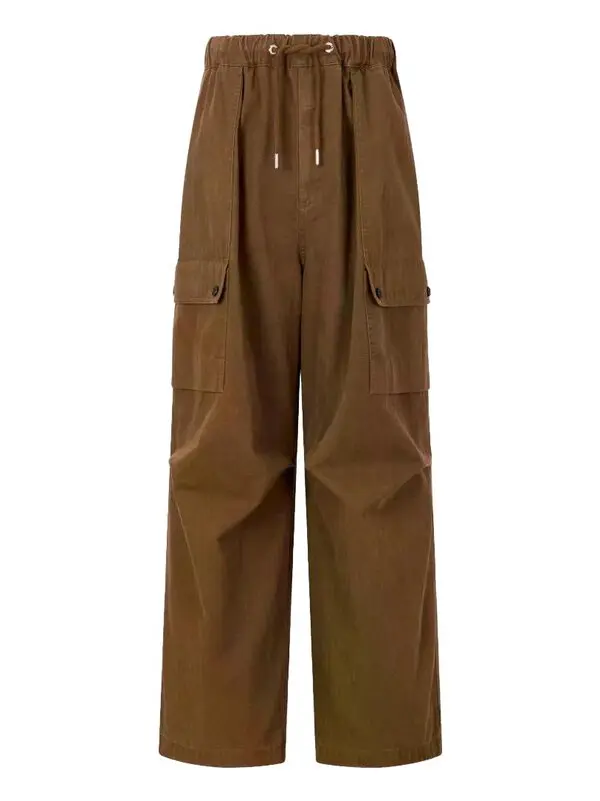 STUDIO TOMBOY Drawstring-waist Cargo Trousers - Brown