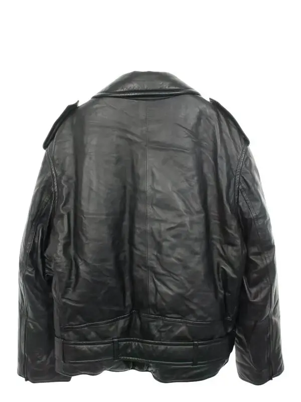 LOUIS VUITTON Leather Biker Jacket - Black